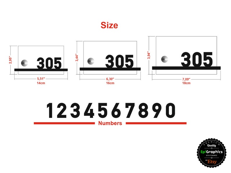 Modern Acrylic Room Number Sign: Hotel, Apartment Door Signage - Etsy