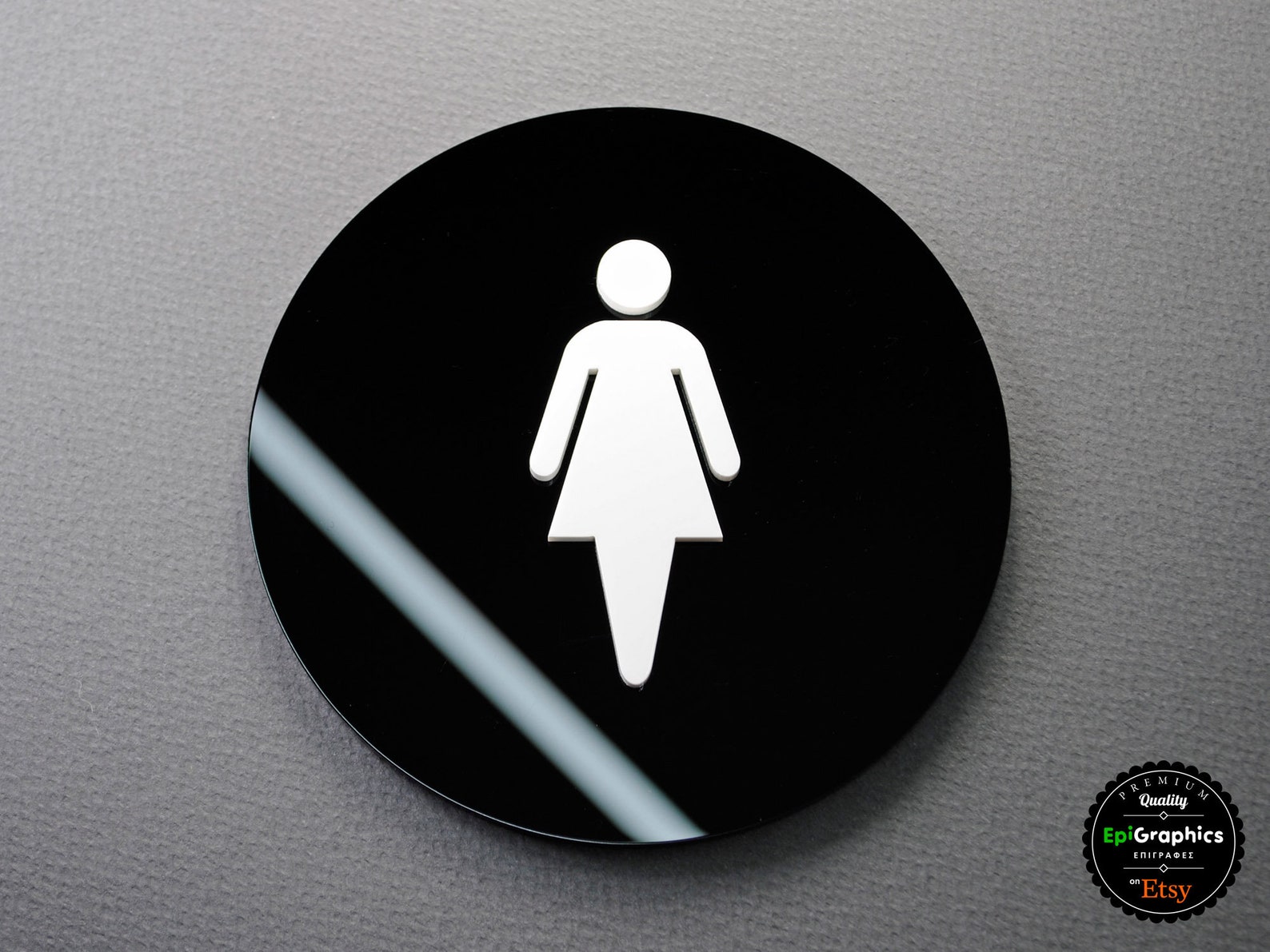 Round Shape Acrylic WC Sign for Hotel Restaurant and Office - Etsy