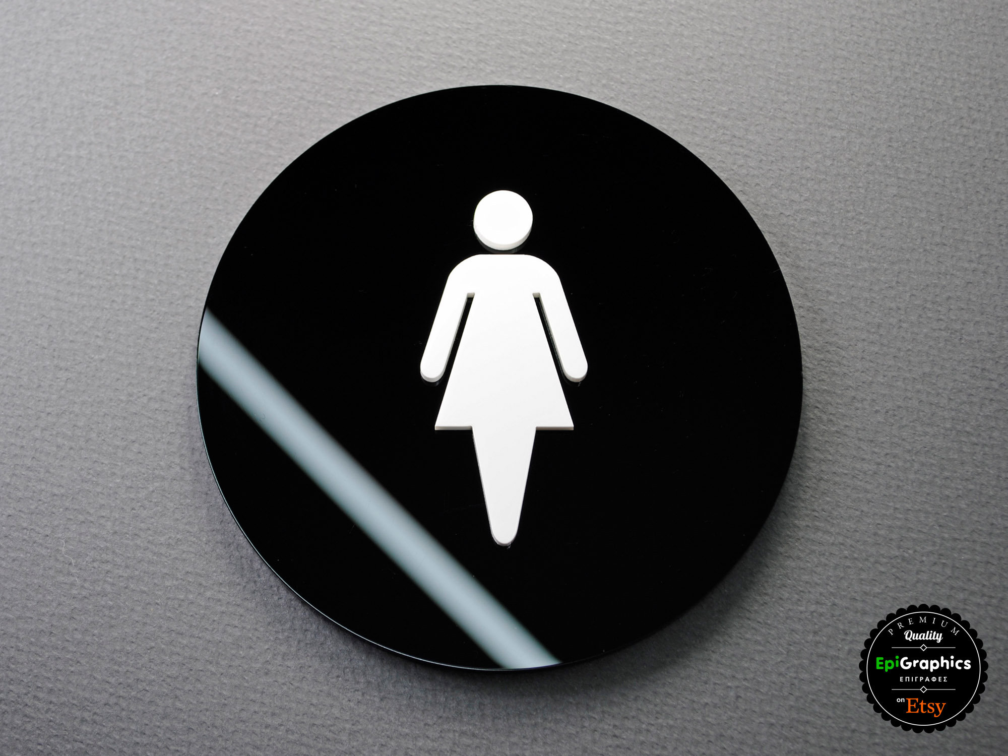 Round Shape Acrylic WC Sign for Hotel Restaurant and Office - Etsy