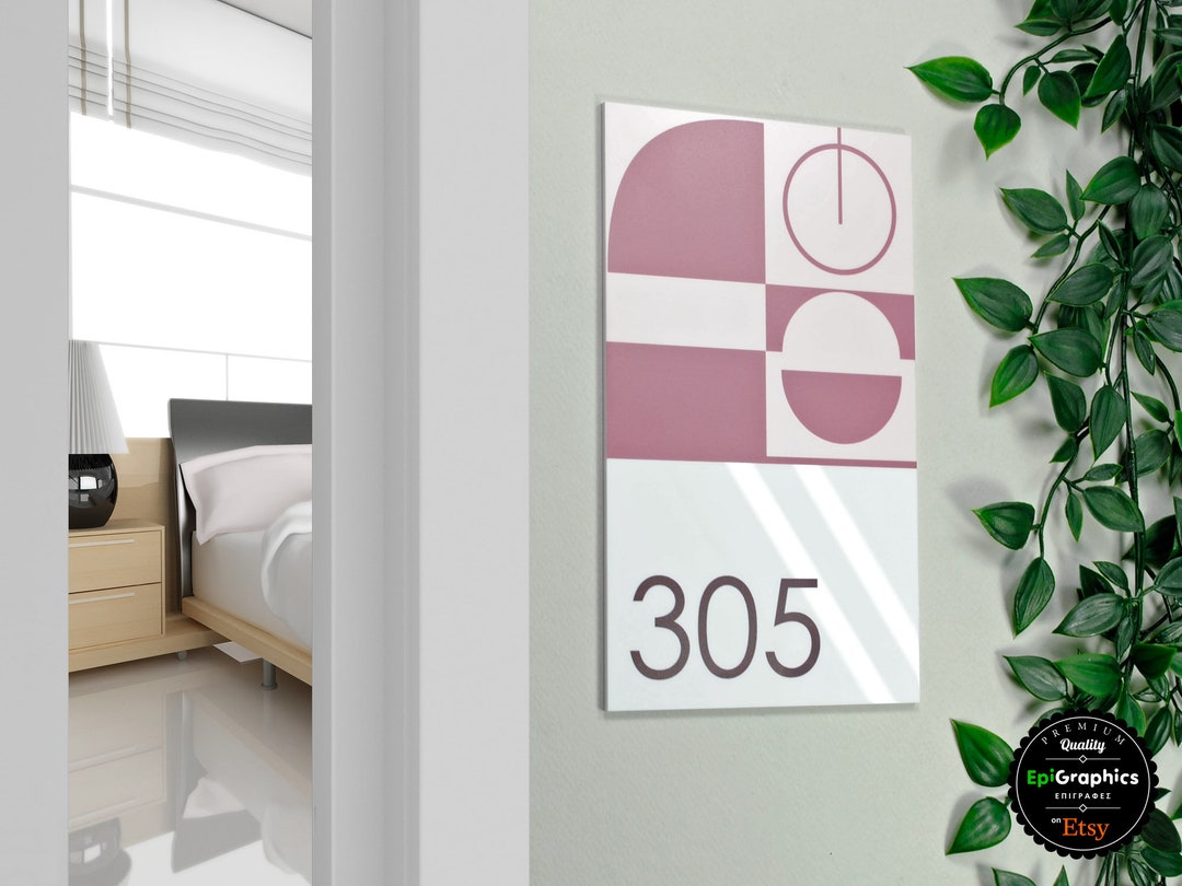 Room Number Sign for Hotel Signage Made of Acrylic, Apartment Door Sign ...