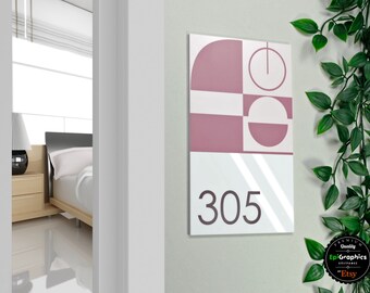 Acrylic Sign With Wall Spacers for Hotel Signage, Room Number Sign ...