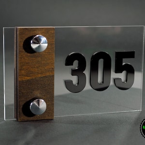 Acrylic & Wooden Sign for Hotel Signage, Room Number Sign, Apartment ...