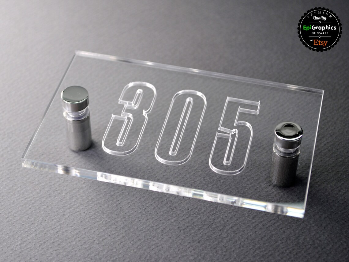 Acrylic Sign With Wall Spacers for Hotel Signage Room Number - Etsy