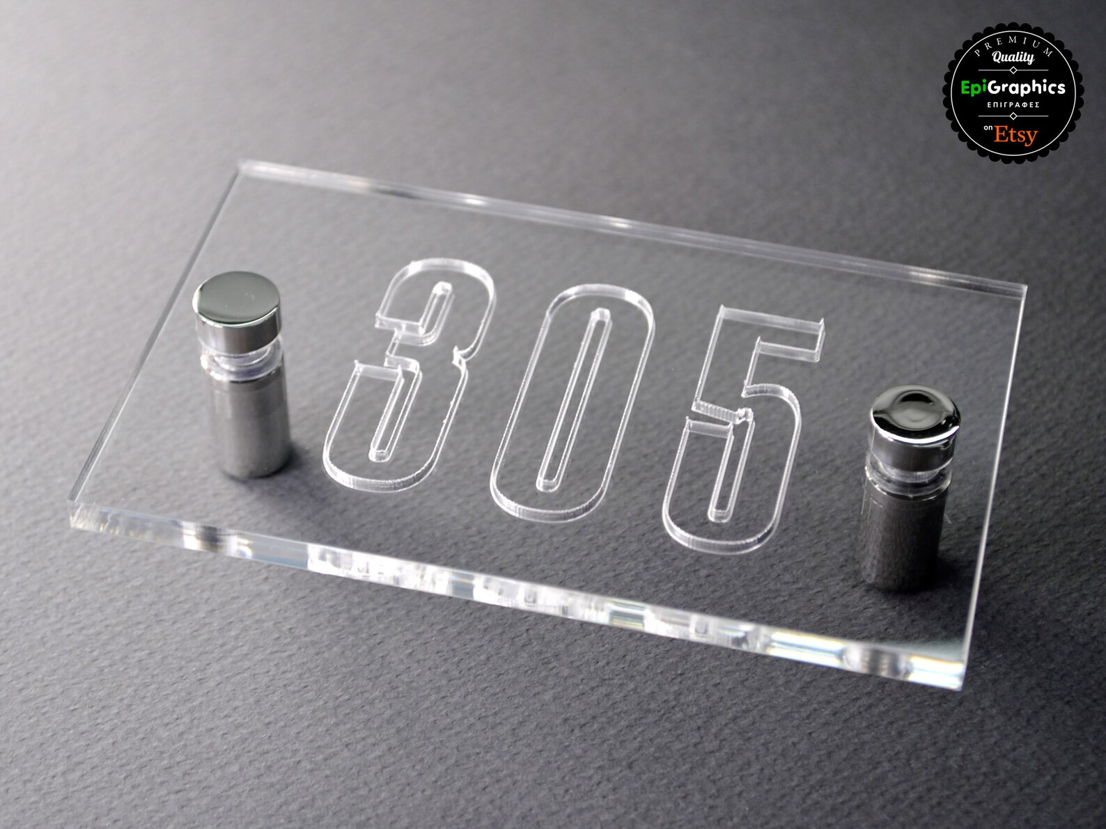 Acrylic Sign With Wall Spacers for Hotel Signage Room Number | Etsy