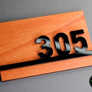 Wooden Sign With Acrylic Numbers for Hotel Signage / Room Number Sign ...