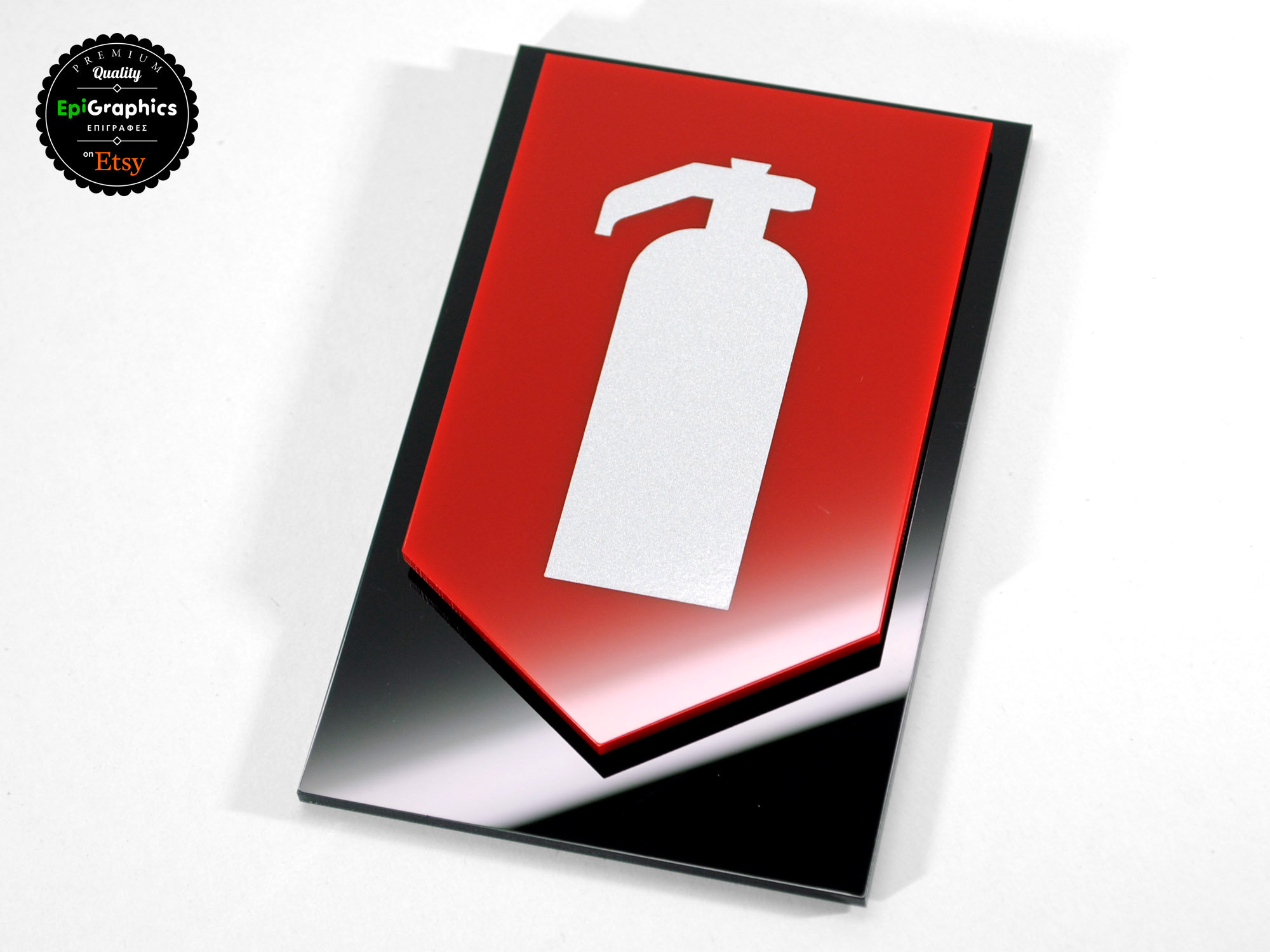 Fire Extinguisher Acrylic Safety Sign with Reflective Symbol. | Etsy