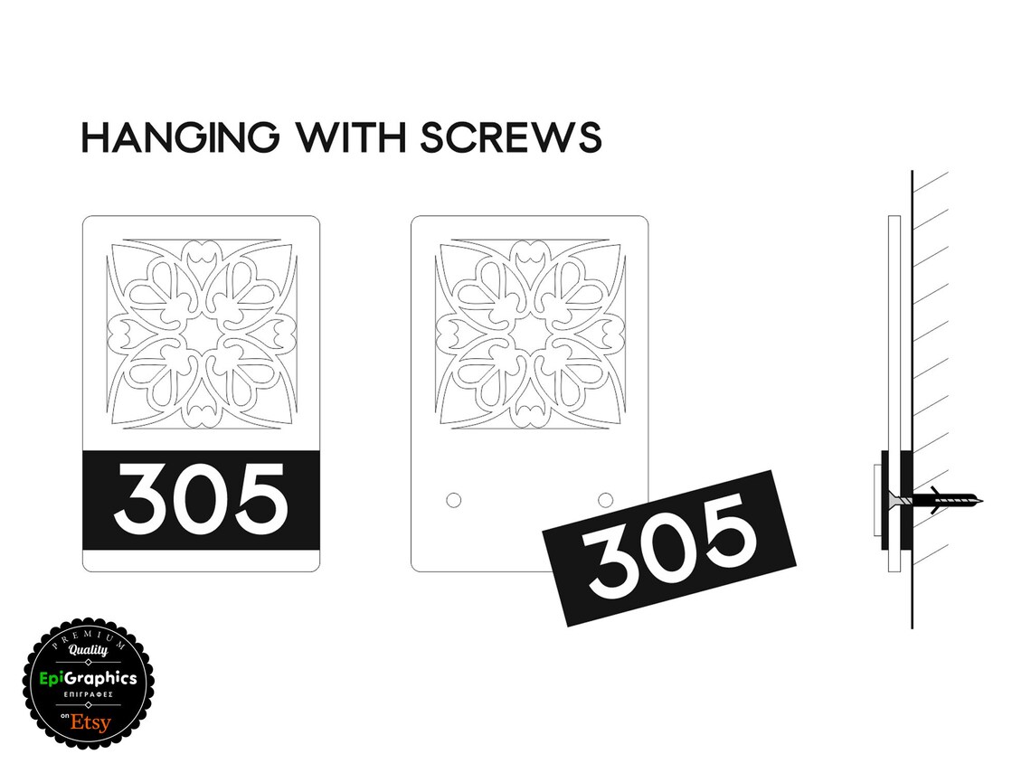 Room Number Sign Made of Acrylic for Hotel Signage Apartment - Etsy