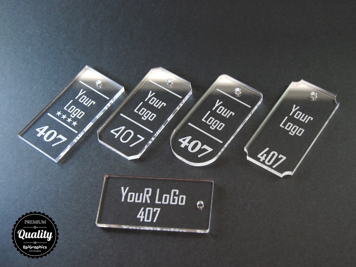 Personalized Hotel Key Tag Keychain With Your Logo and Room | Etsy