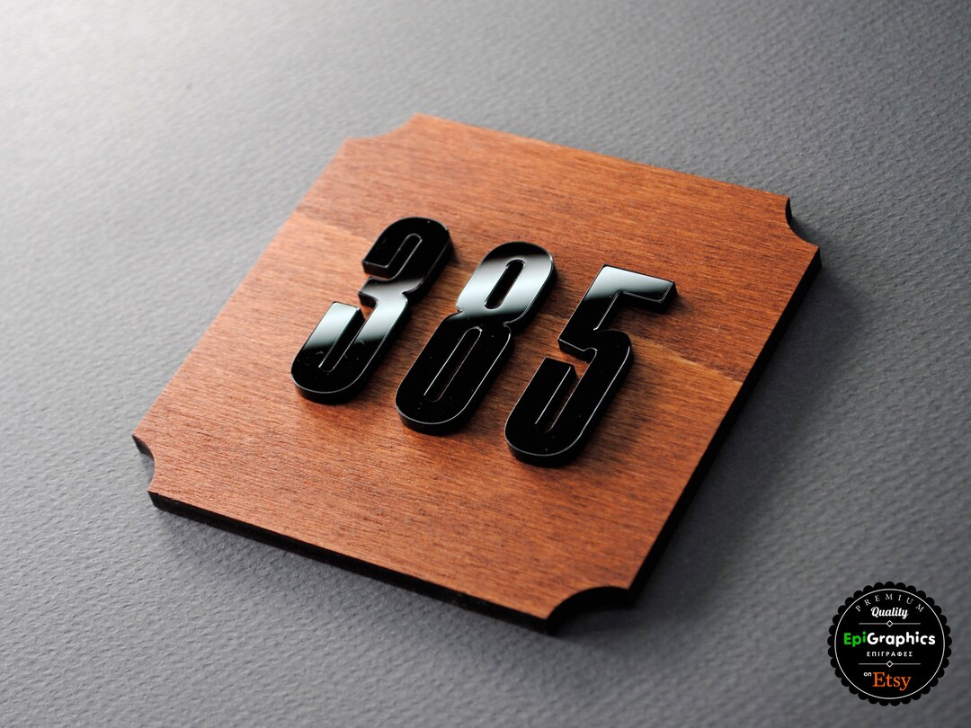 Wooden Sign With Acrylic Numbers for Hotel Signage / Room Number Sign ...