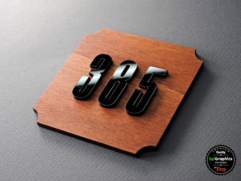 Wooden sign with acrylic Numbers for Hotel signage / Room | Etsy