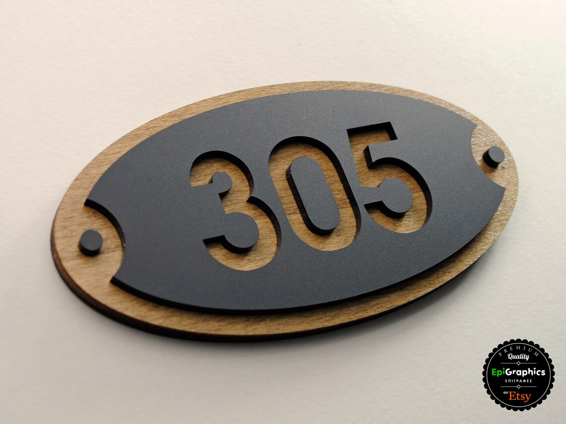 Oval Shape Sign for Hotel Signage / Room Number Sign / - Etsy