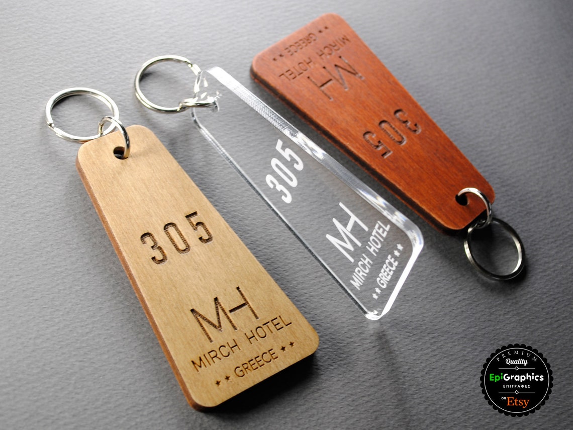 Personalized Key Tag for Hotels, Keychain With Your Logo and Room ...