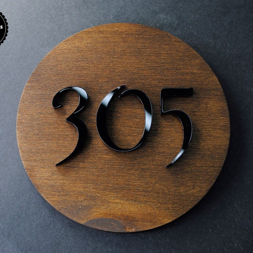 Round Shape Sign With Acrylic Numbers for Hotel Signage / Room - Etsy