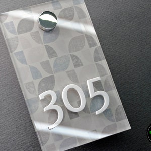 Art Deco Acrylic Room Number Sign Apartment Door Sign Hotel - Etsy