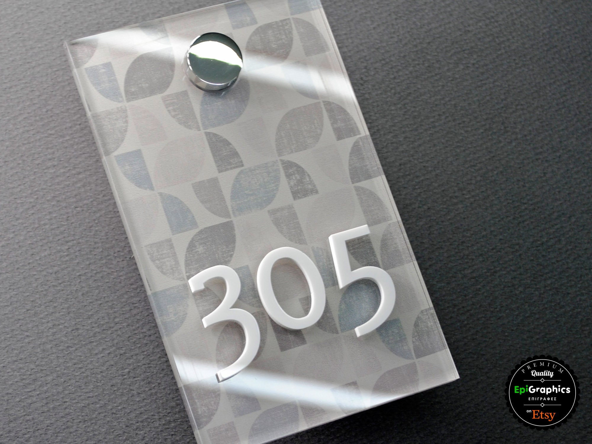 Art Deco Acrylic Room Number Sign Apartment Door Sign Hotel | Etsy