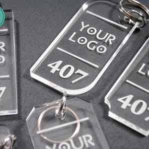 Personalized Hotel Key Tag, Keychain With Your Logo and Room Number - Etsy