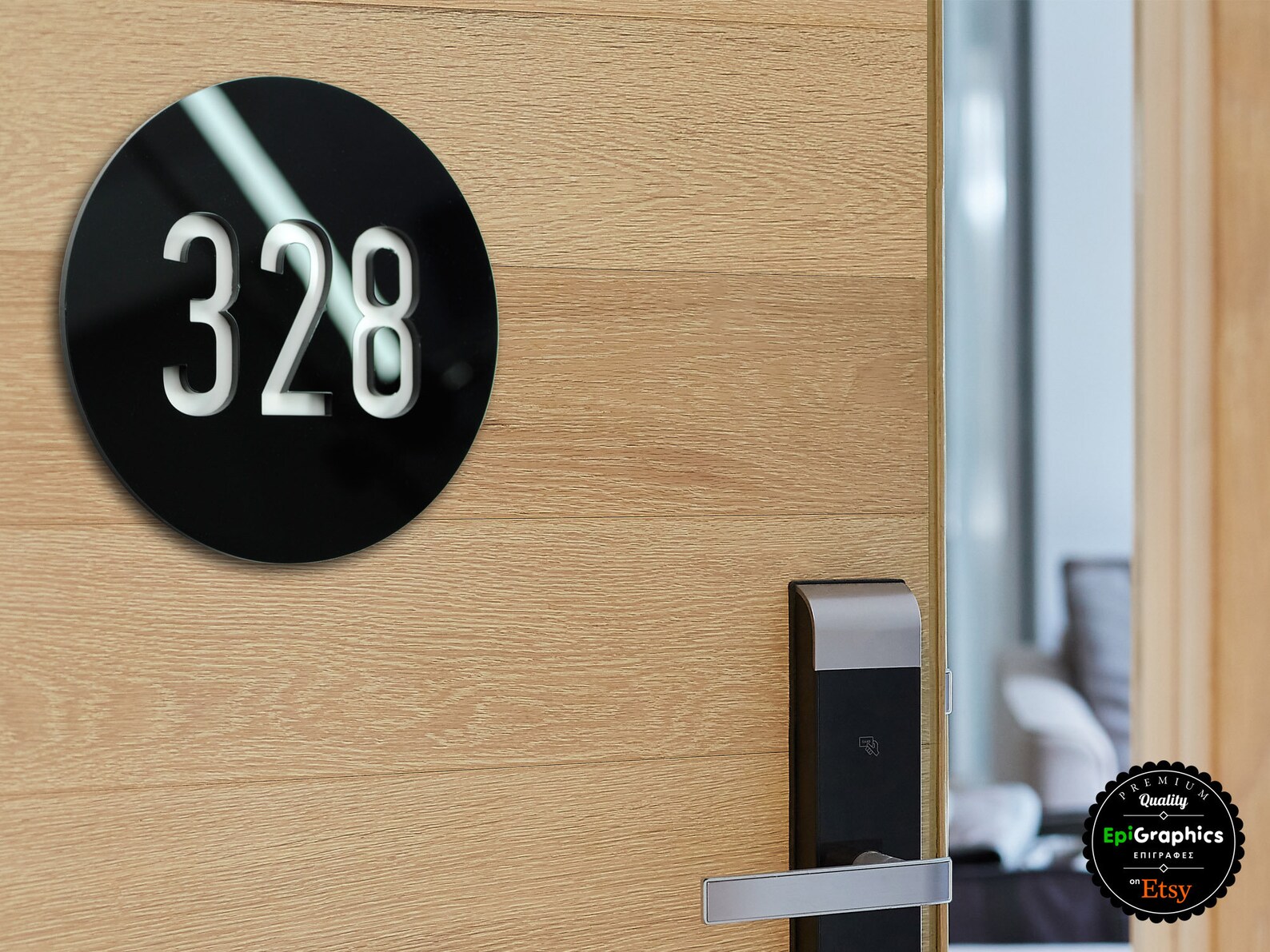 Round Shape Sign for Hotel Signage / Room Number Sign / - Etsy