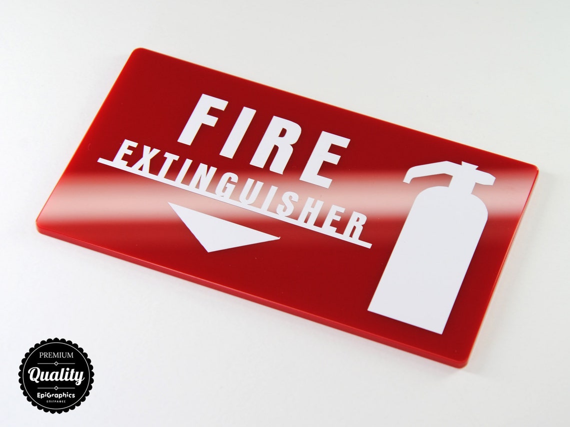 Fire Extinguisher Acrylic Sign Acrylic Fire Sign Safety | Etsy