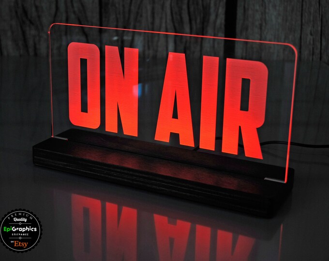 On Air Decorative Sign / Engraved Acrylic With Red Light - Etsy