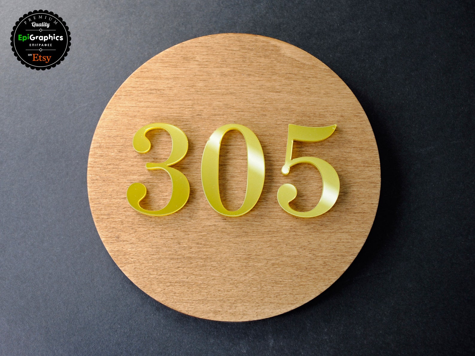 Wood Room Number Sign: Round Acrylic Hotel Door Sign - Etsy