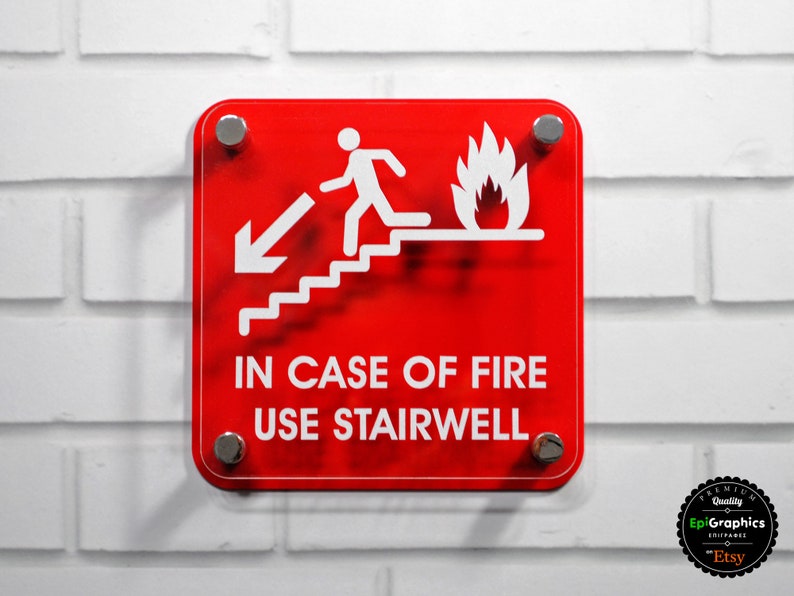 Fire Fighting Safety Sign With Reflective Symbols. - Etsy