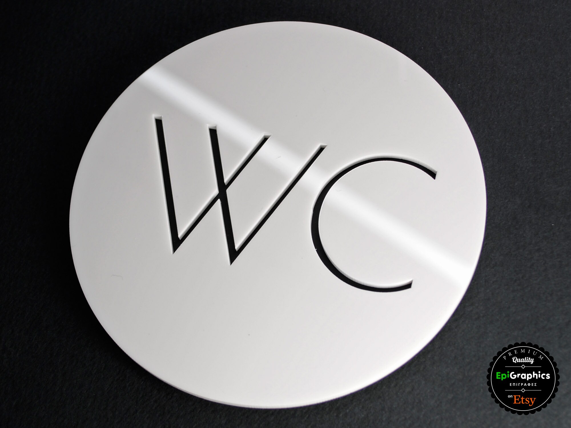 Round Shape Acrylic WC Sign for Hotel Restaurant and Office - Etsy