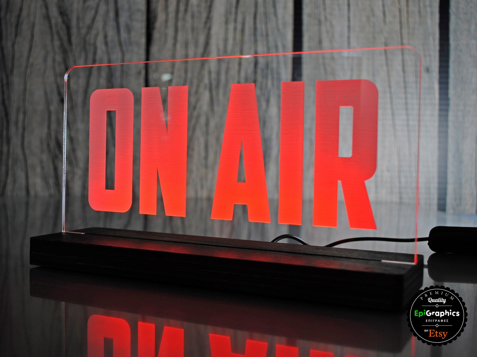 On Air decorative sign / Engraved Acrylic with red light | Etsy