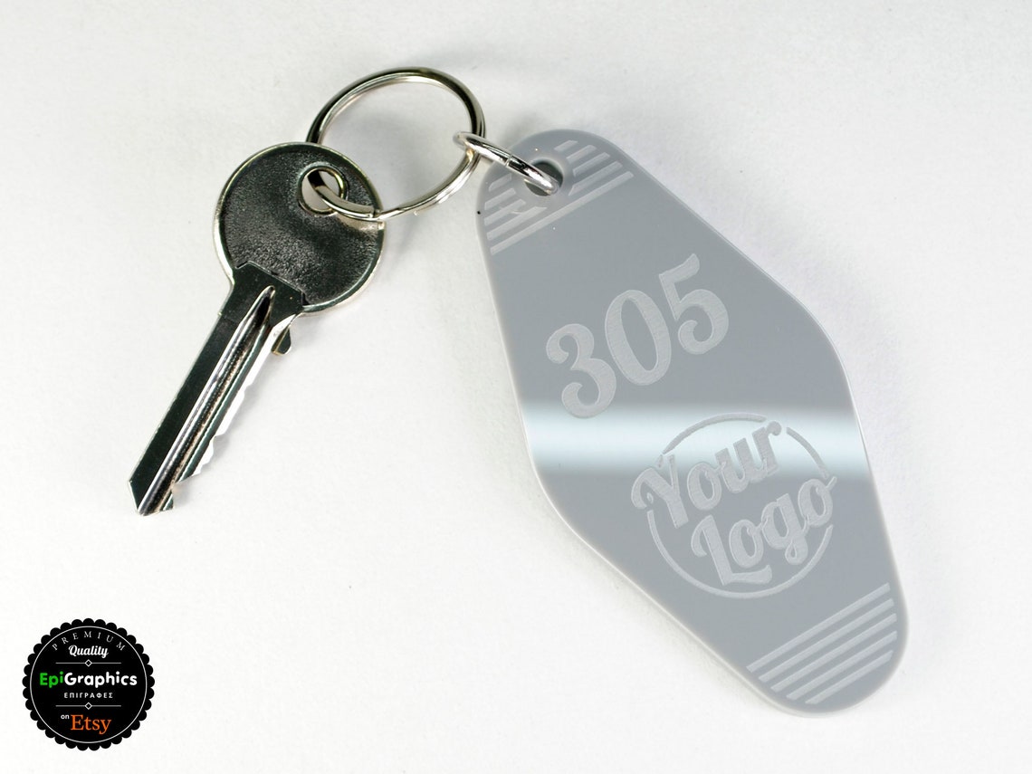 Personalized Hotel Key Tag, Keychain With Your Logo and Room Number - Etsy