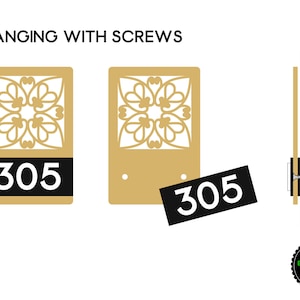 Room Number Sign Made of Wood and Acrylic for Hotel Signage, Apartment ...