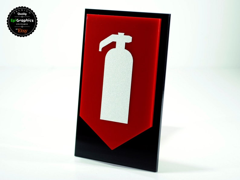 Fire Extinguisher Acrylic Safety Sign With Reflective Symbol. - Etsy