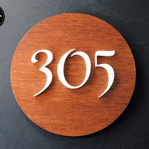 Round Shape Sign With Acrylic Numbers for Hotel Signage / Room Number ...