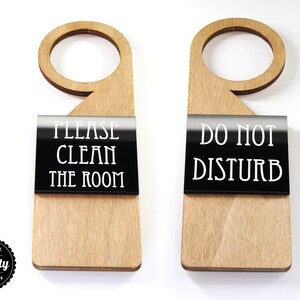 Modern Design Door Hanger Sign "do Not Disturb - Please Clean the Room ...