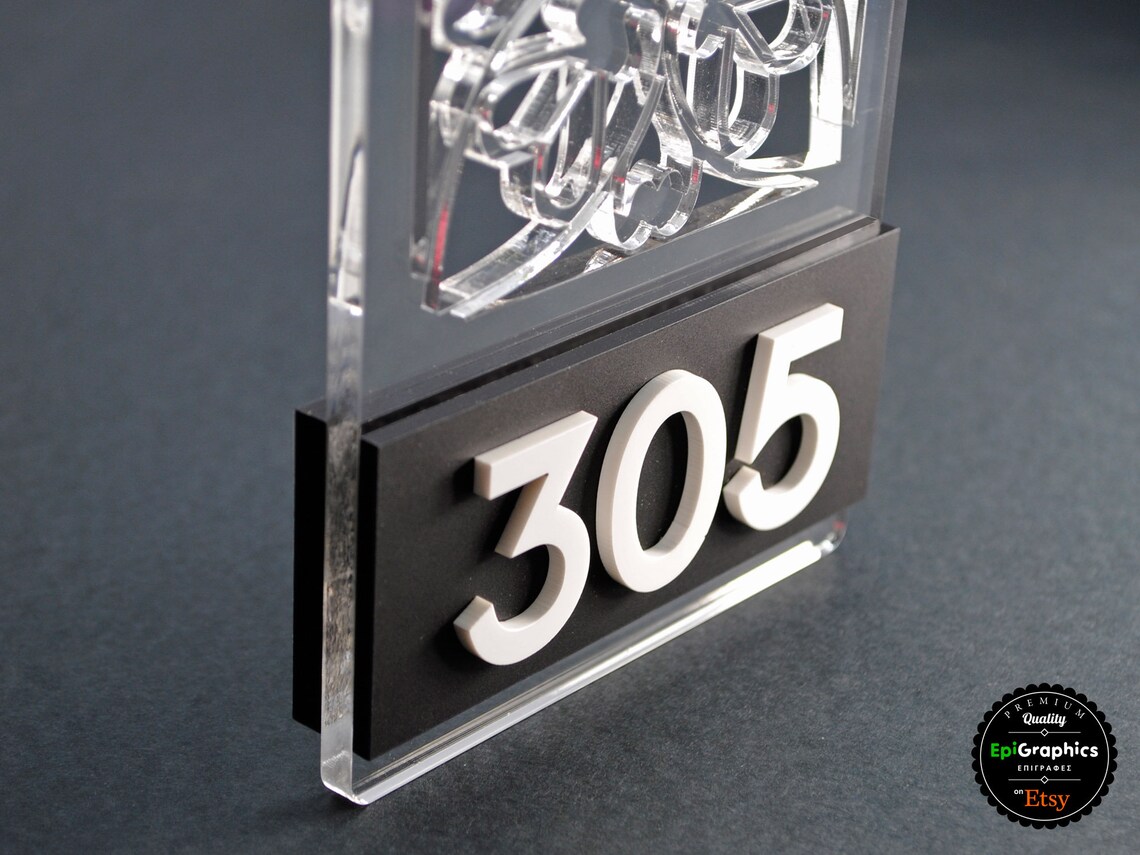 Room Number Sign Made of Acrylic for Hotel Signage Apartment - Etsy