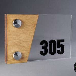 Acrylic & Wooden Sign for Hotel Signage, Room Number Sign, Apartment ...
