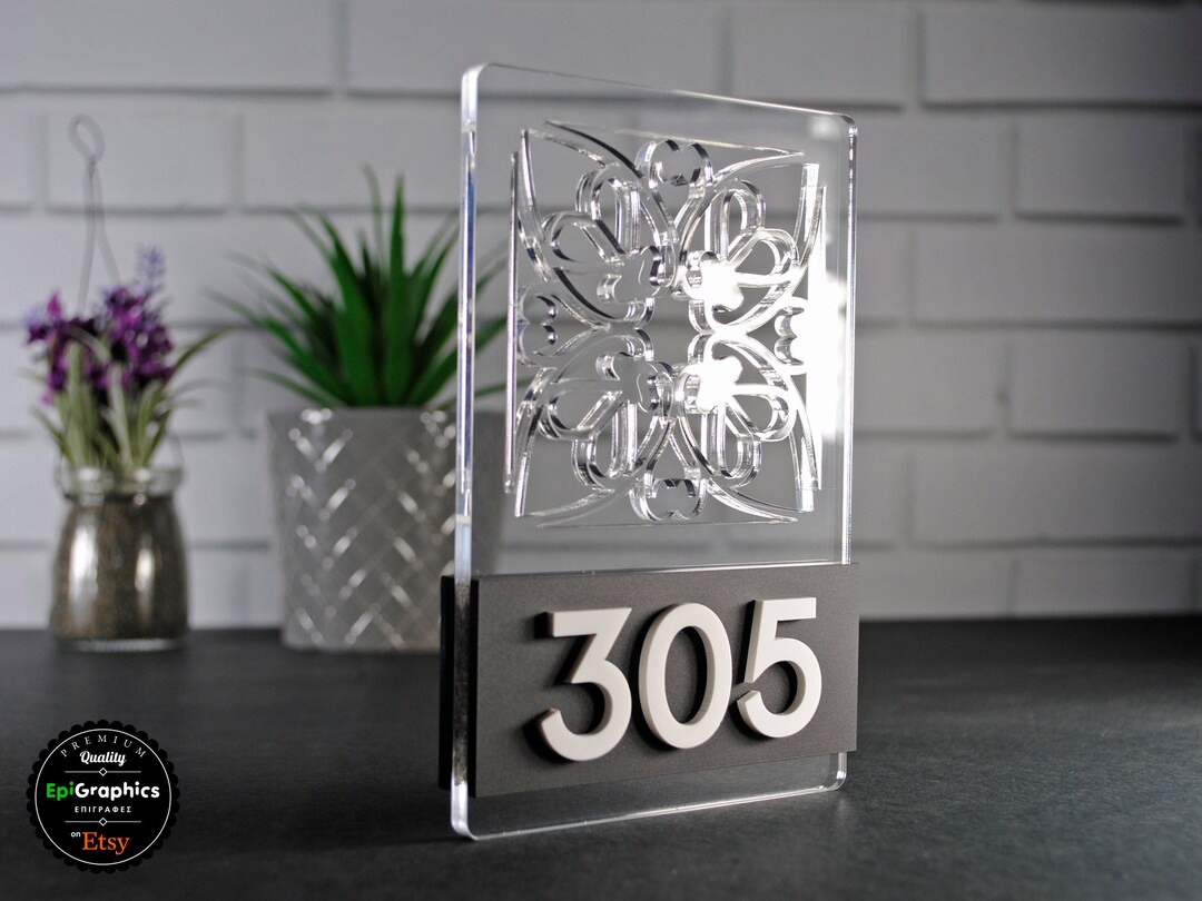 Room Number Sign Made of Acrylic for Hotel Signage, Apartment Door Sign ...