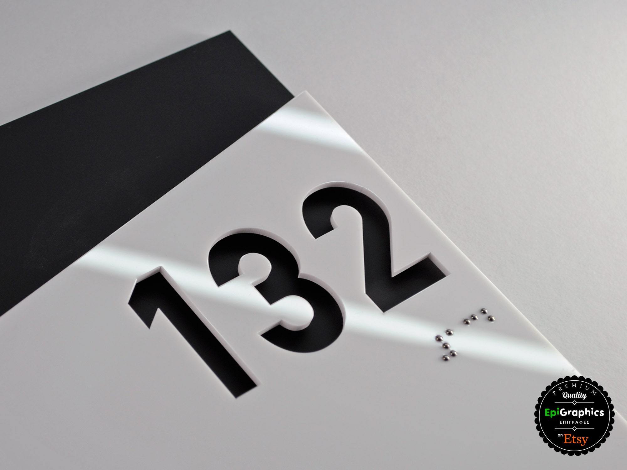 Modern Acrylic ADA Room Number Sign With Braille - Etsy