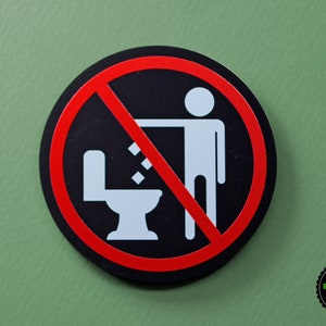 Do Not Throw Paper in the Toilet Sign - Do Not Flush Sign - Round Shape ...