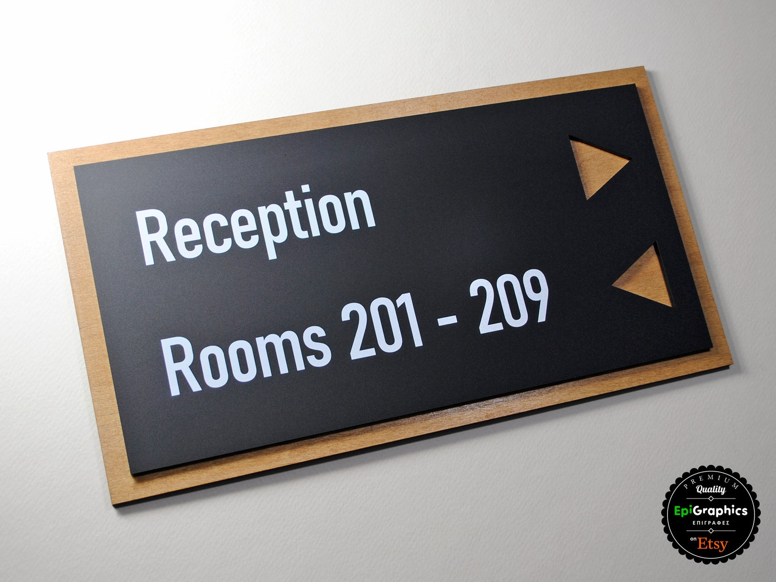 Wood & Acrylic Square Room Number Sign - Hotel Apartment Door Sign - Etsy