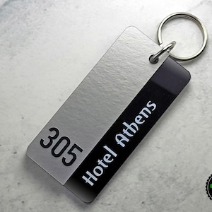 Personalized Modern Keychain for Hotels, Key Tag With Your Logo and ...