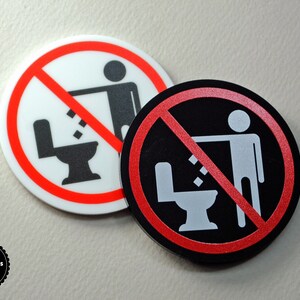 Do Not Throw Paper in the Toilet Sign - Do Not Flush Sign - Round Shape ...