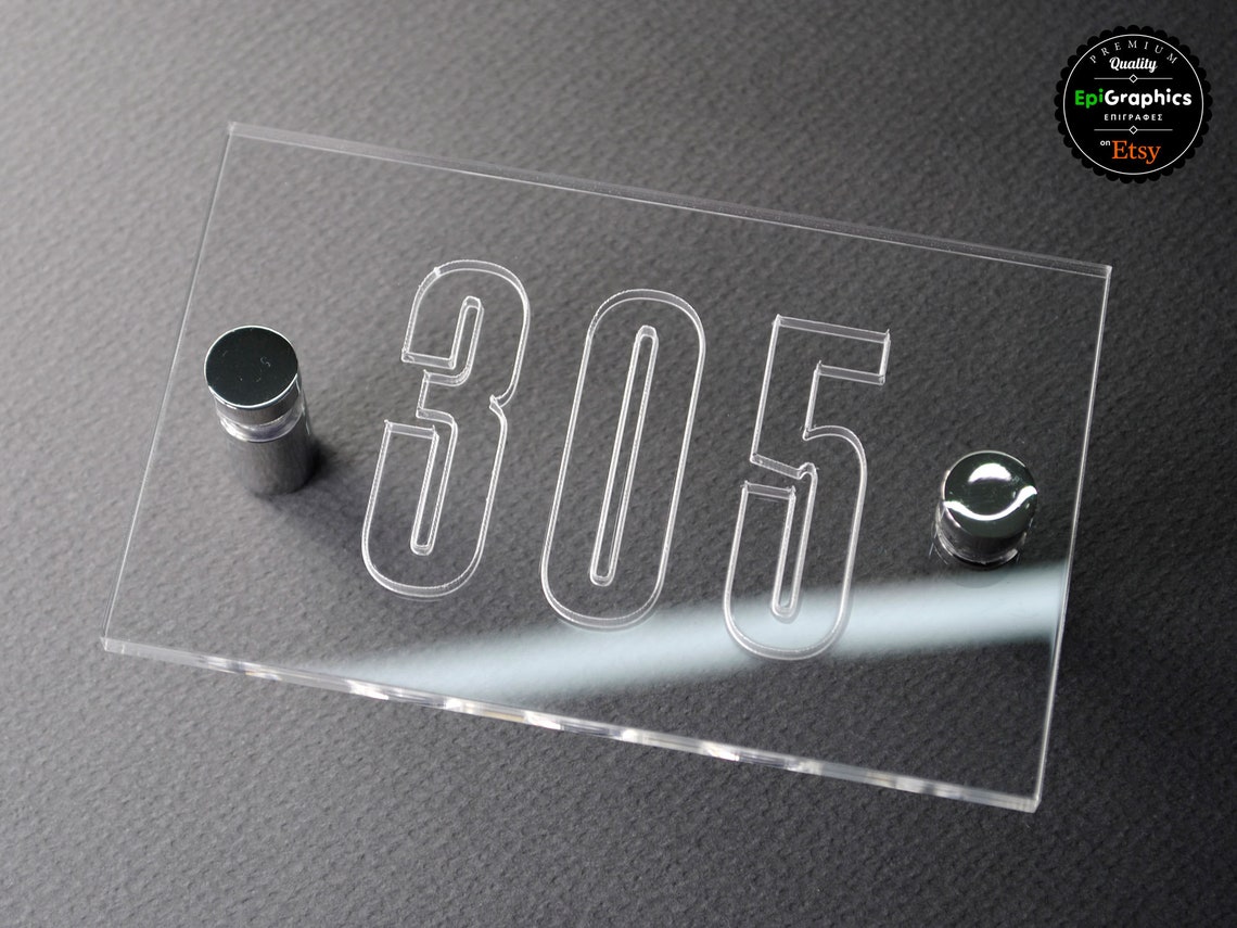 Acrylic Sign With Wall Spacers for Hotel Signage Room Number - Etsy