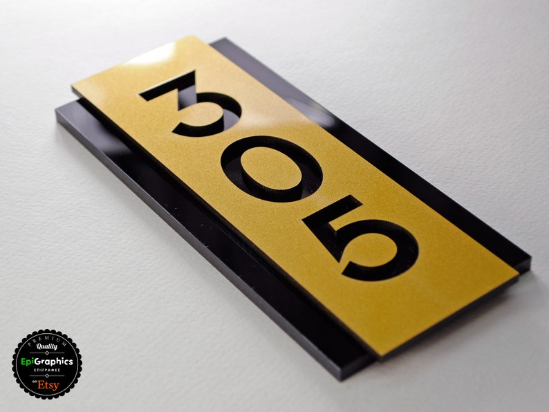 Modern Acrylic Room Number Sign: Hotel Door Signage - Etsy