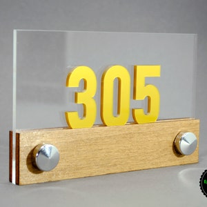 Acrylic & Wooden Sign for Hotel Signage, Room Number Sign, Apartment ...