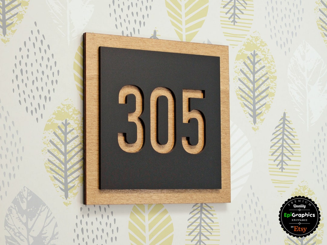 Square Sign for Hotel Signage / Room Number Sign / Apartment Door Sign ...