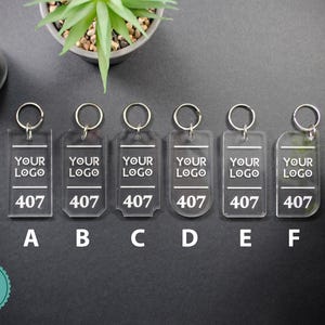 Personalized Hotel Key Tag, Keychain With Your Logo and Room Number - Etsy