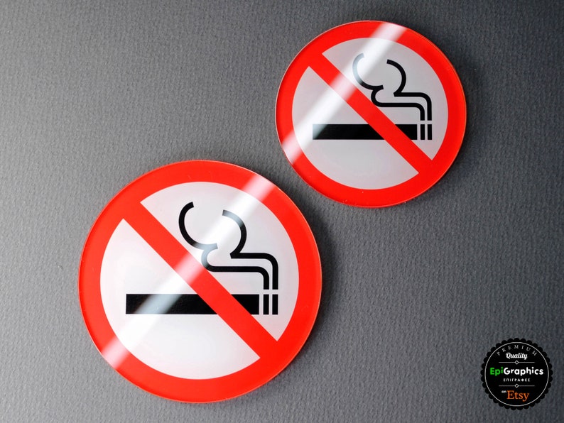 Acrylic Sign no Smoking in Round Shape. - Etsy