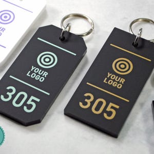 Custom Acrylic Hotel Room Keychains | UV Printed | Nickel Ring ...