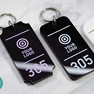 Custom Acrylic Hotel Room Keychains | UV Printed | Nickel Ring ...