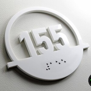 Acrylic Round Room Number Sign With Braille Option - Etsy