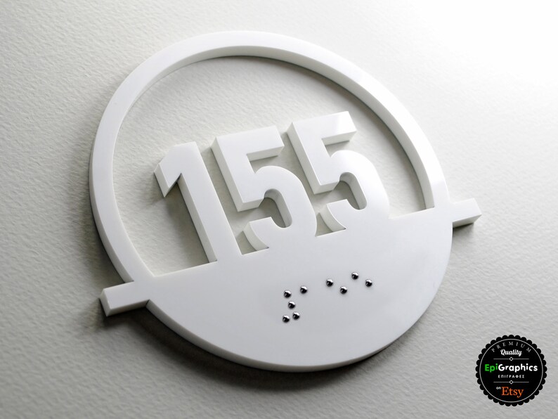 Acrylic Round Room Number Sign With Braille Option - Etsy